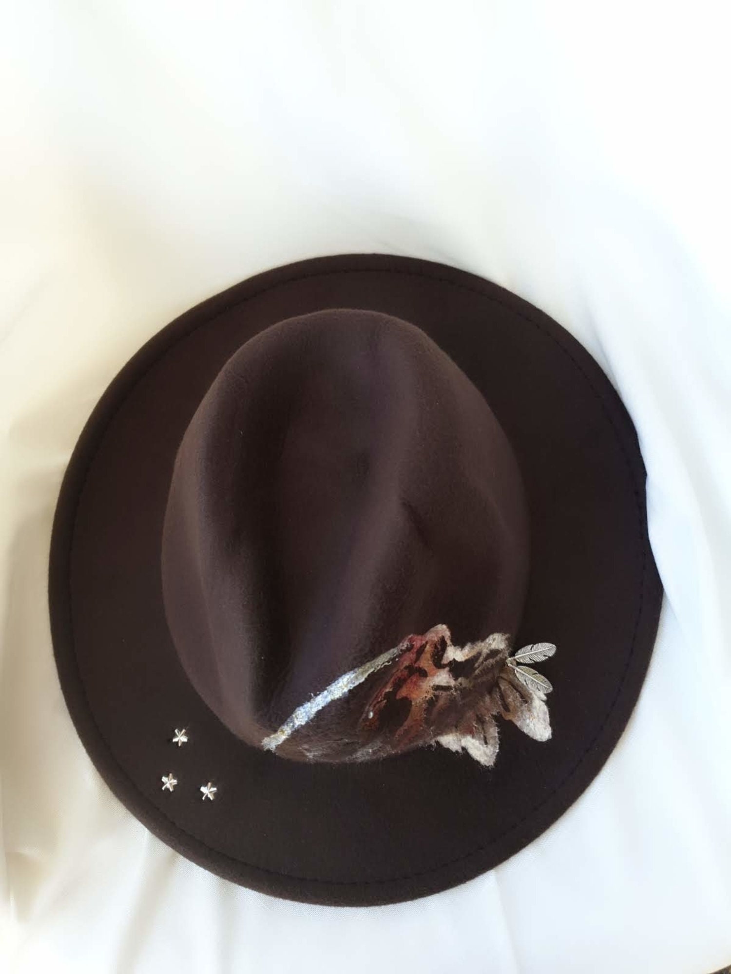 Boho Hat for Women Wide Brim Fedora Hat Wolf Hat Full Moon - Etsy UK