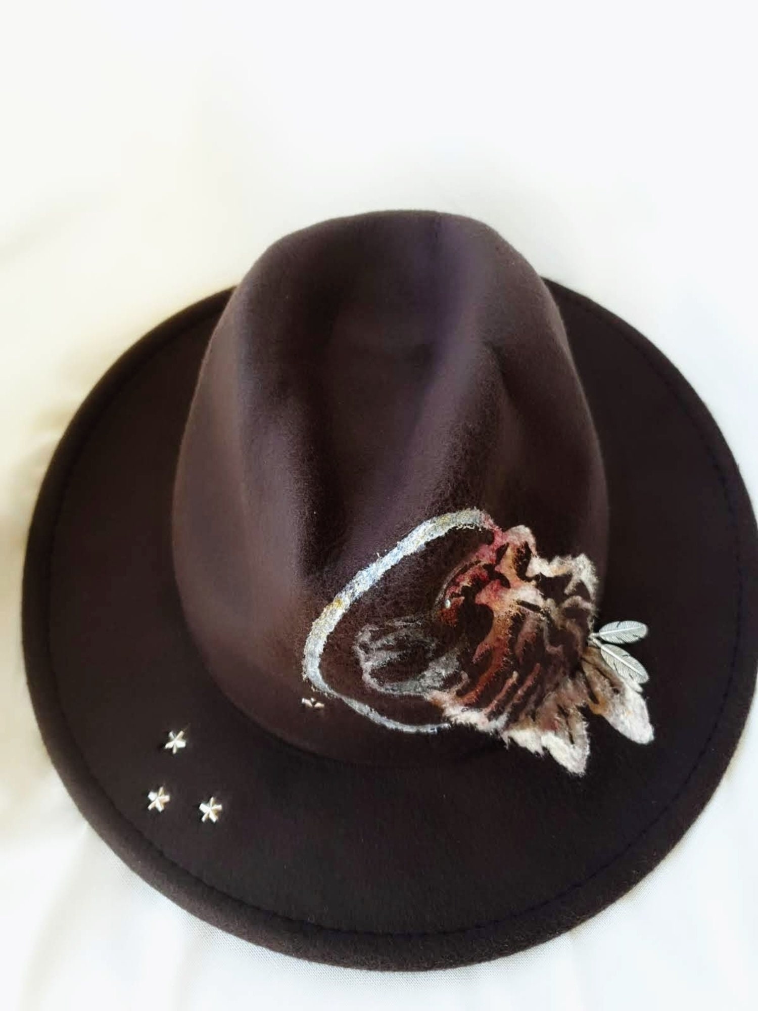 Boho Hat for Women Wide Brim Fedora Hat Wolf Hat Full Moon - Etsy UK