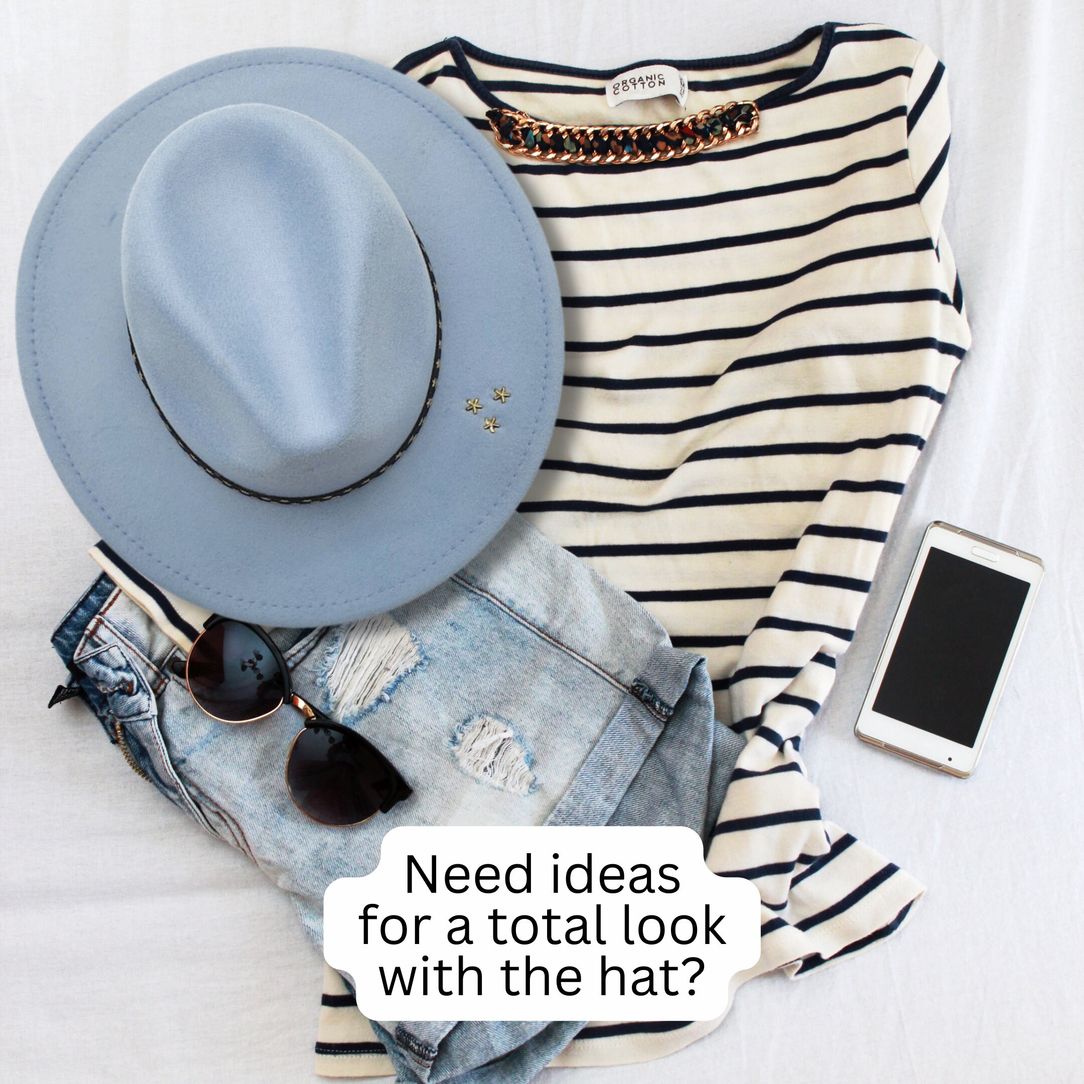 Sky Blue Fedora Hat, Light Blue Fedora Hat for Woman, Wool Felt Women ...