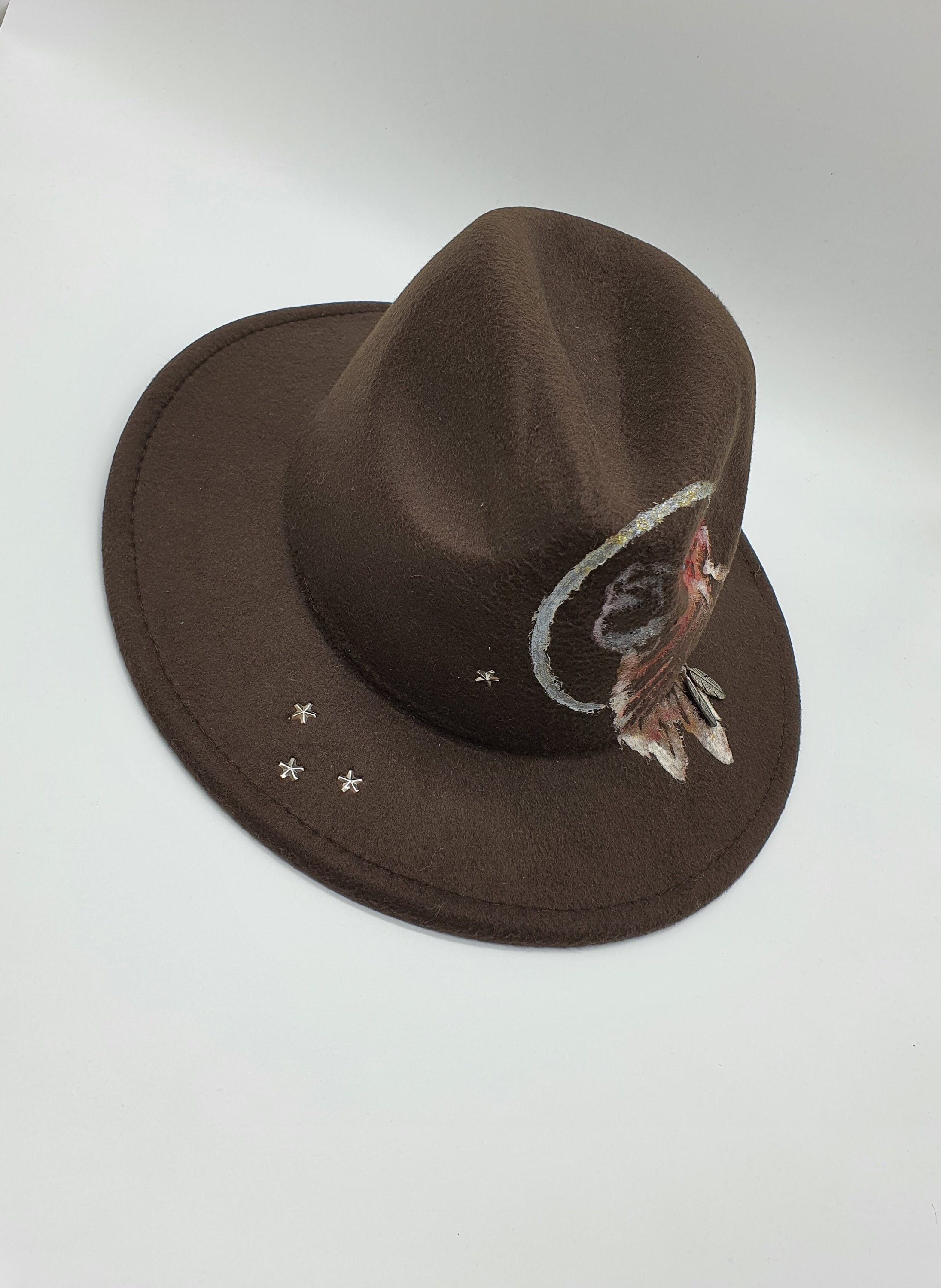 Boho Hat for Women Wide Brim Fedora Hat Wolf Hat Full Moon - Etsy UK