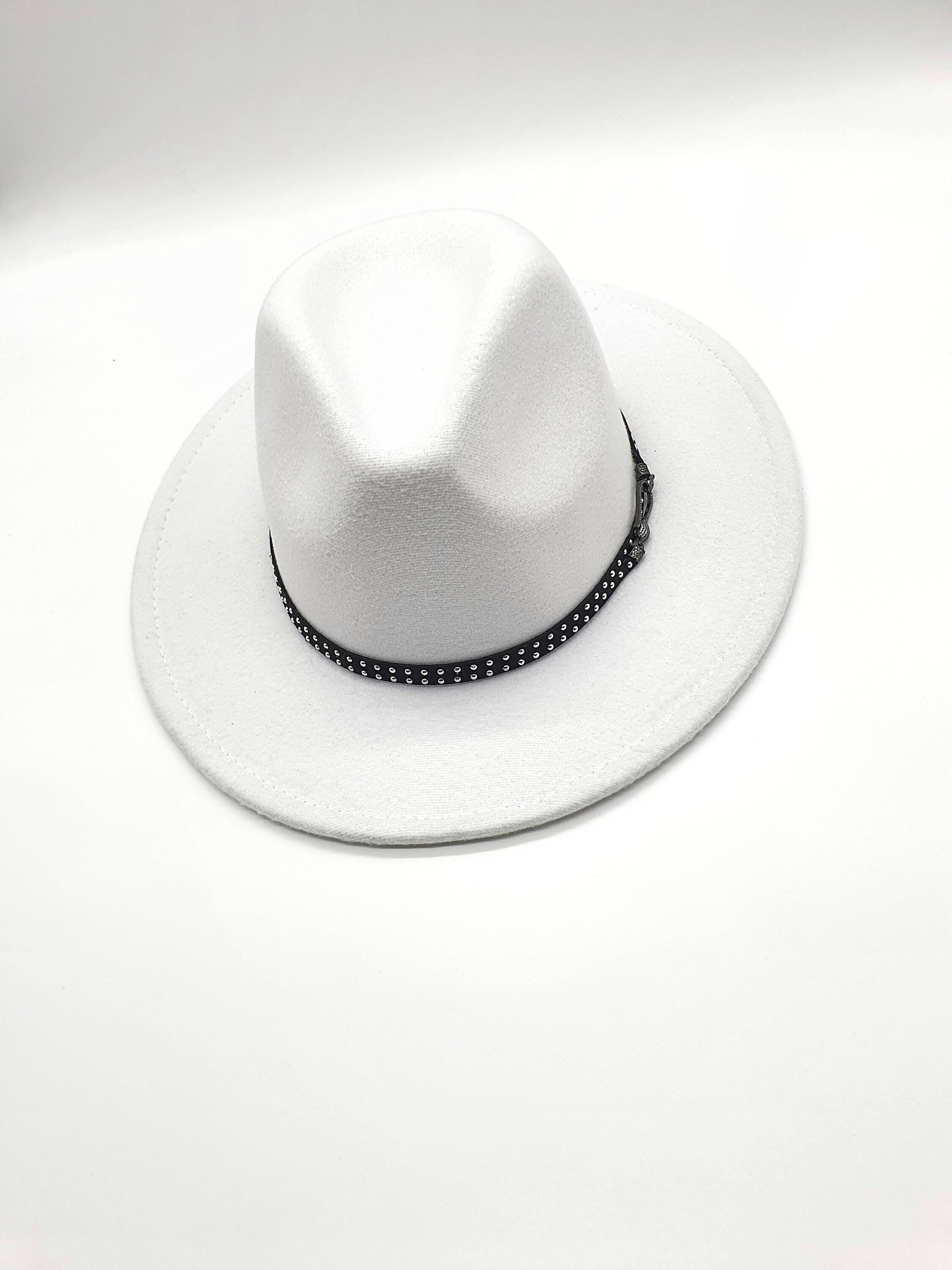 White Fedora Hat for Woman, White Wool Felt Hat, Soft Felt Hat White ...