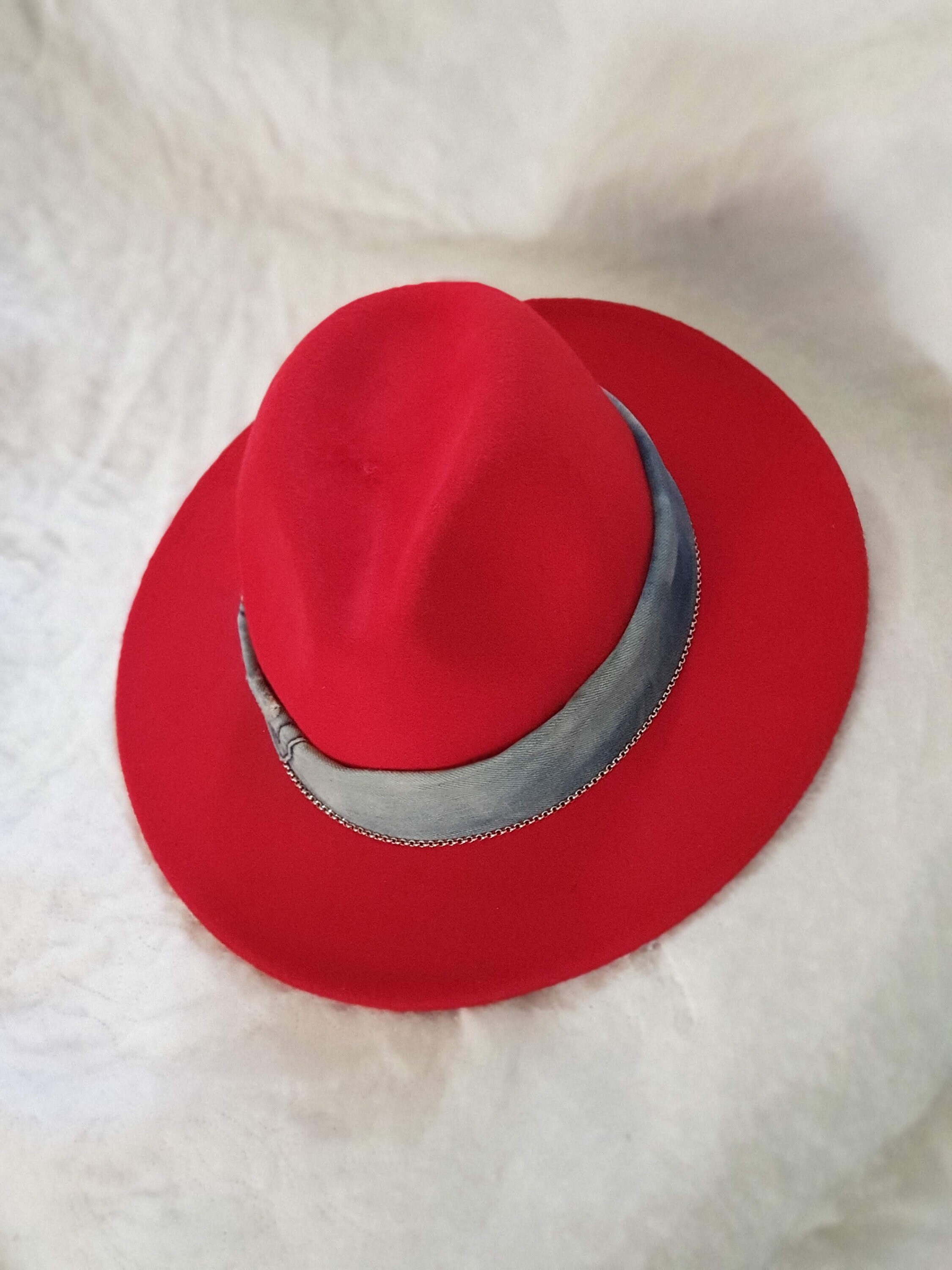 Women Red Hat, Red Fedora Hat for Women, Funky Wool Hat, Felt Hats ...