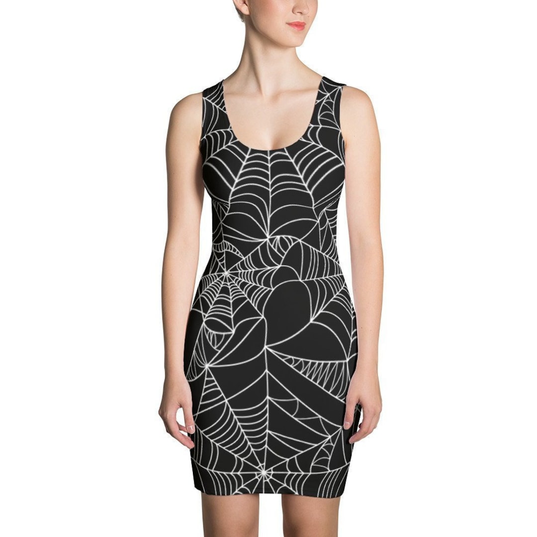 Spider Web Dress Black Halloween Dress - Etsy