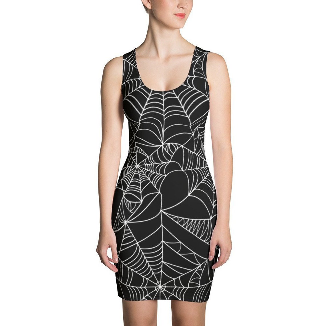 Spider Web Dress Black Halloween Dress - Etsy