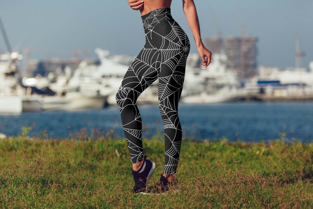 Spiderweb Leggings Halloween Leggings Black Spider Web Leggings Witch ...