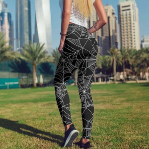 Spiderweb Leggings Halloween Leggings Black Spider Web Leggings Witch ...