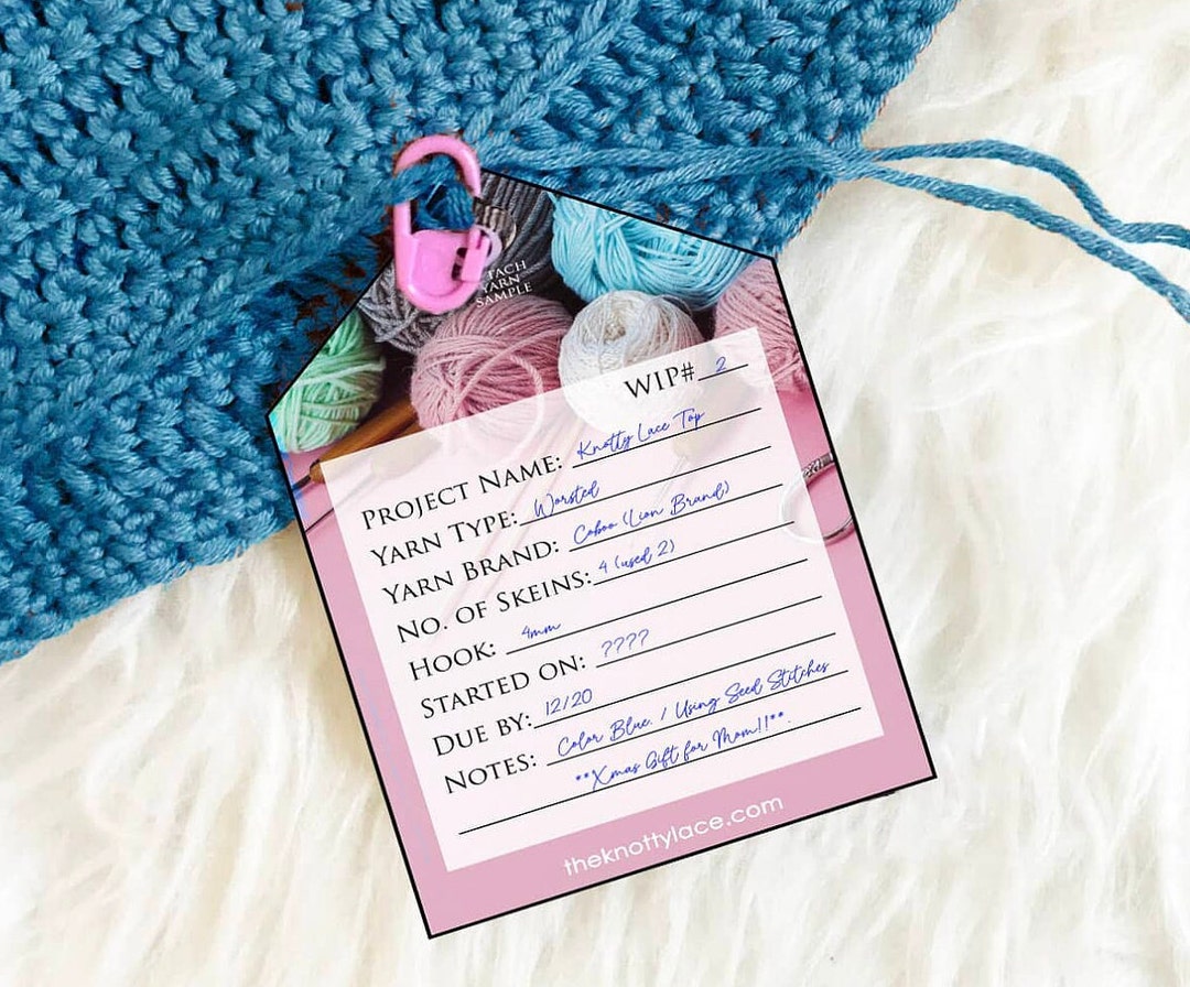 Work in Progress Crochet Tag Organizer for Unfinished Projects WIP ...