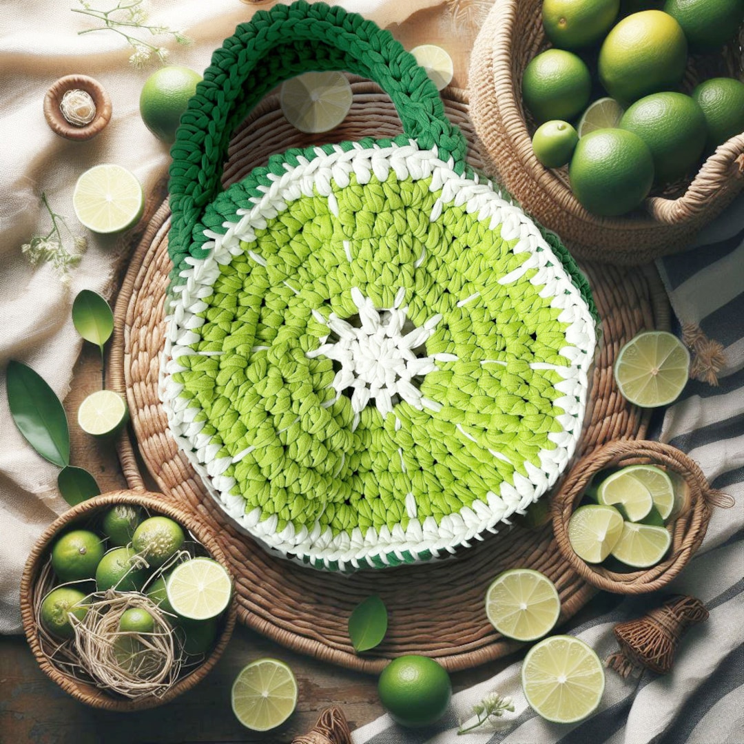 Crochet Lime Shoulder Bag PDF Pattern, Fruity Purse + Video - Etsy