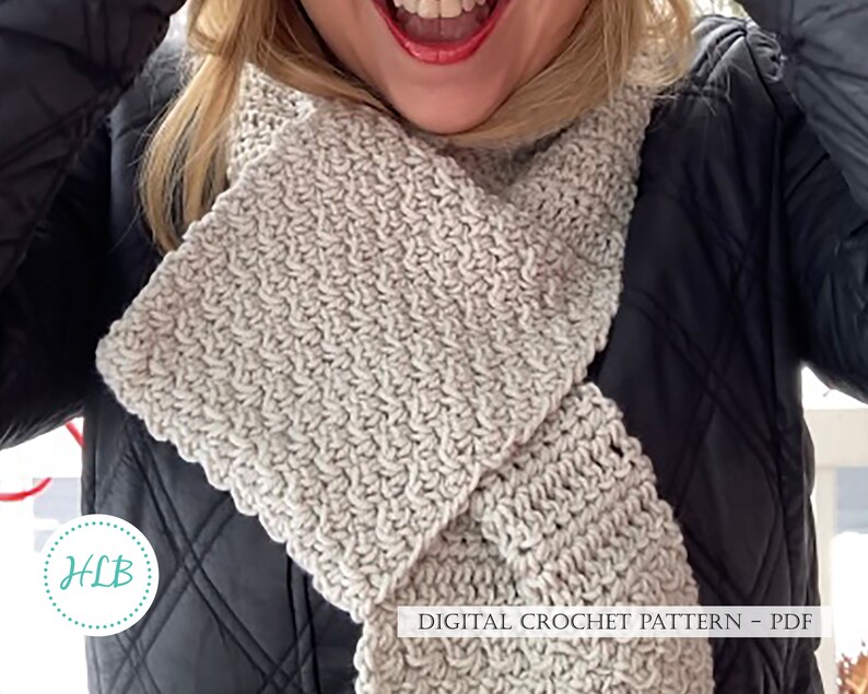 Crochet Pattern Easy Scarf Pull Through Scarf Keyhole - Etsy