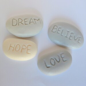 Inspirational Stones Soap Set - Believe, Dream, Love, Hope SOAP BAR SET ...