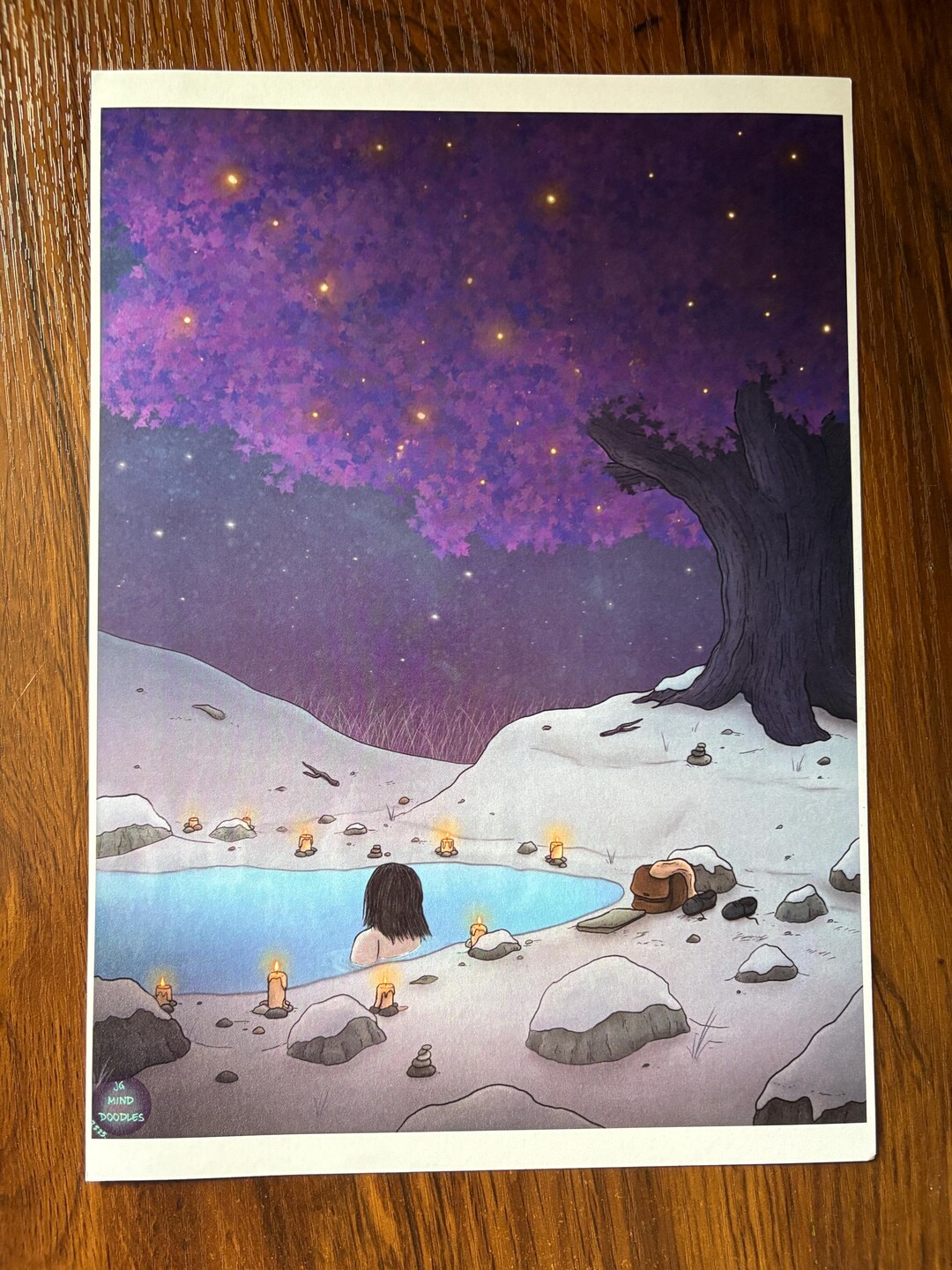 Calming Moments in the Hot Spring - A4 Artwork Print - Etsy