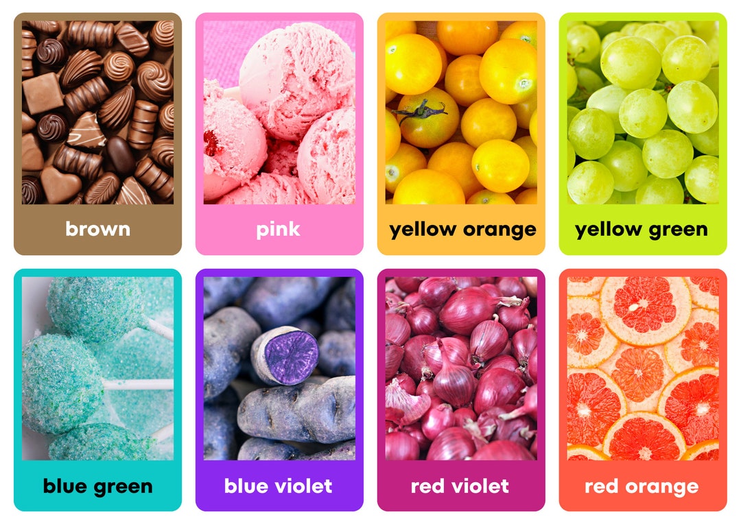Color Fruit and Vegetables Flash Cards - Etsy