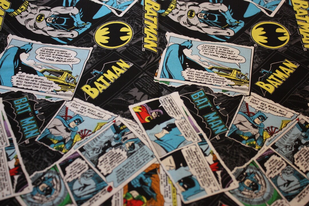 SALE 1 and 1/2 Yards of New Fabric Batman and DC Comics Camelot Fabrics ...