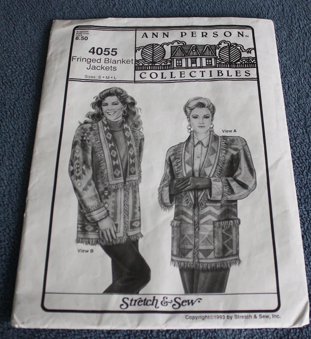 SALE Stretch & Sew Pattern Fringed Blanket Jackets - Etsy