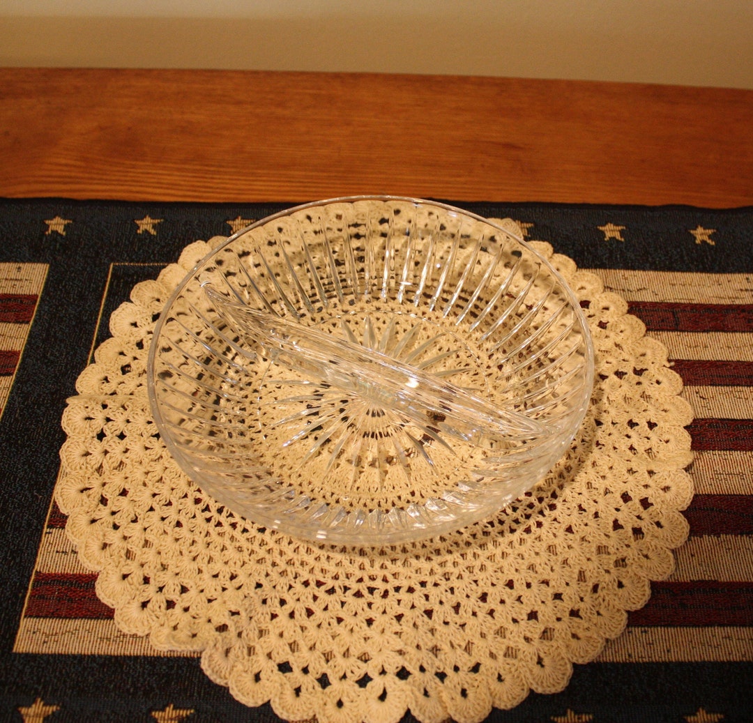 Princess House 1984 Crystal Divided Serving Dish. - Etsy