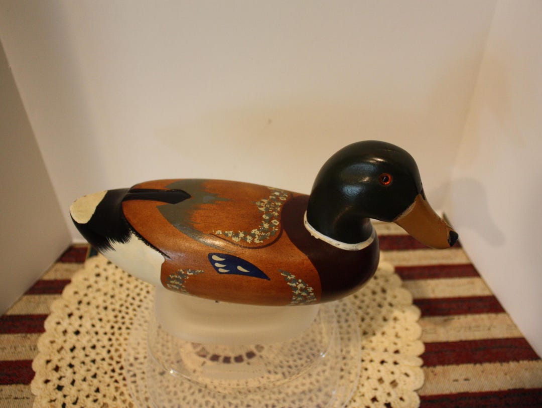 SALE! Wood Carved Duck Decoy, Vintage Mallard Duck Decoy, Waterfowl ...