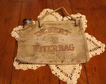 Vintage Desert Brand Canvas Water Bag - Etsy