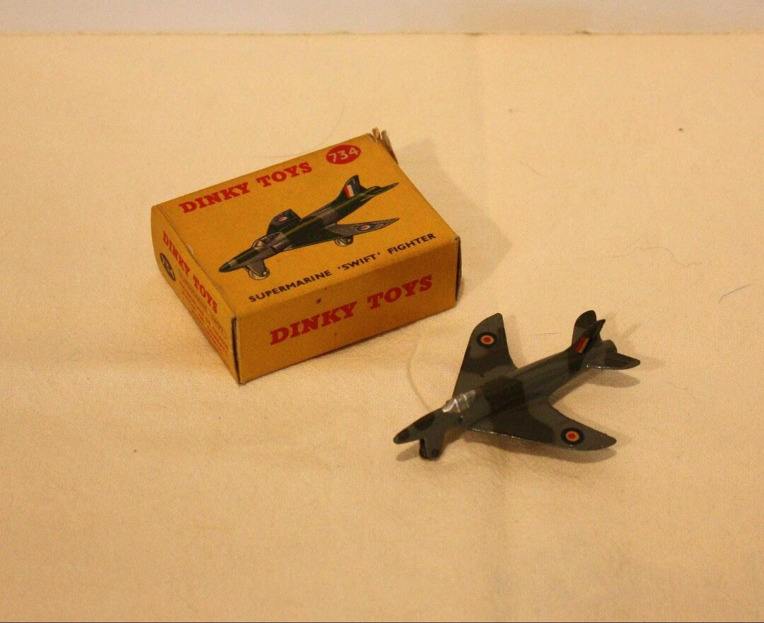 1950s Vintage Dinky Toy Airplane, Meccano Ltd Supermarine Swift Fighter ...