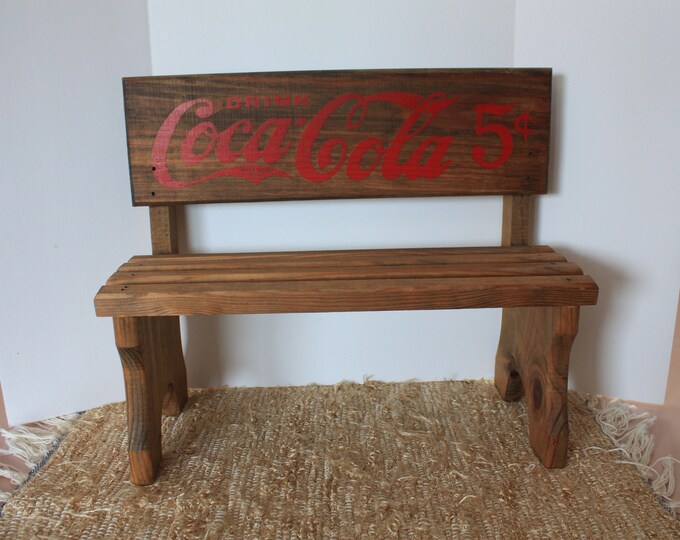 Vintage Coca Cola Bench Wooden 15.5 Inches Wide 13.5 Inches Height 8 ...