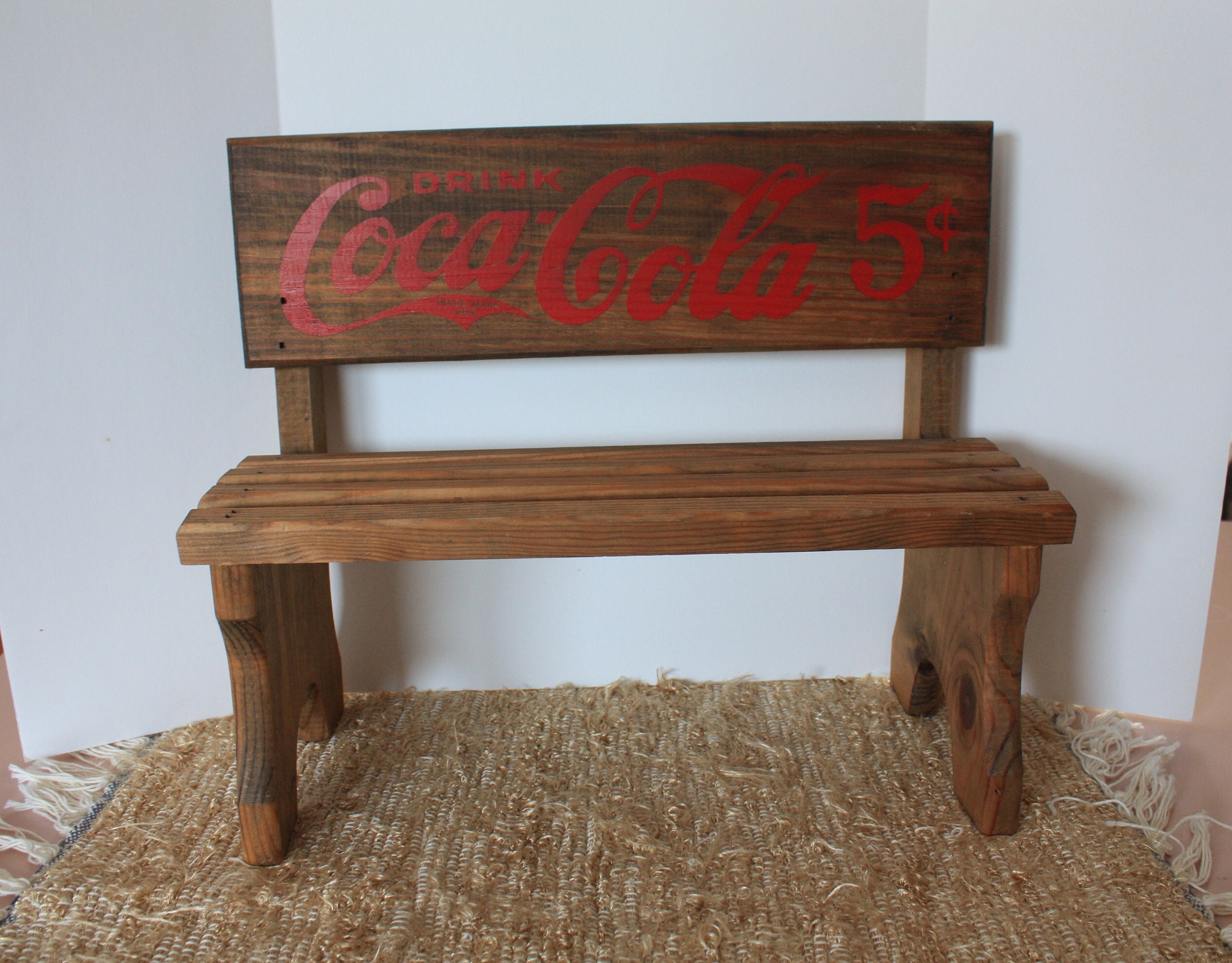 Vintage Coca Cola Bench Wooden 15.5 Inches Wide 13.5 Inches | Etsy