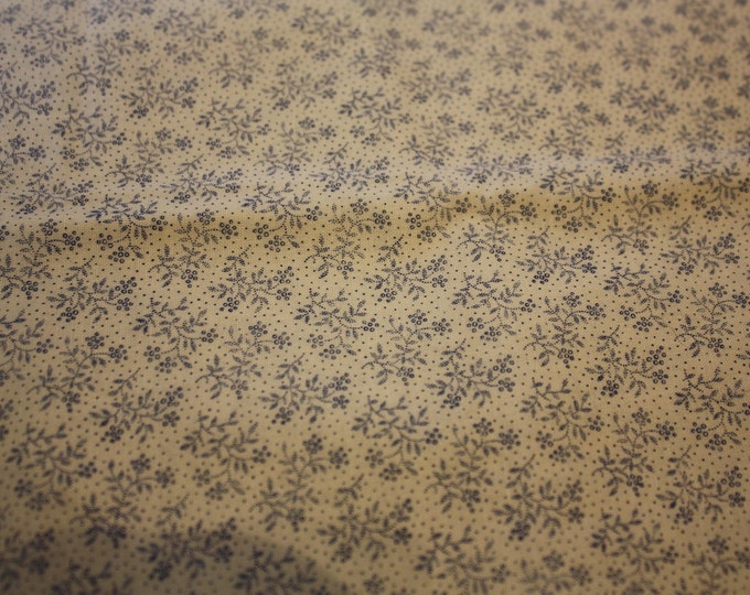 16 Inches of Vintage Calico Fabric Blue Floral on White Background 42 ...