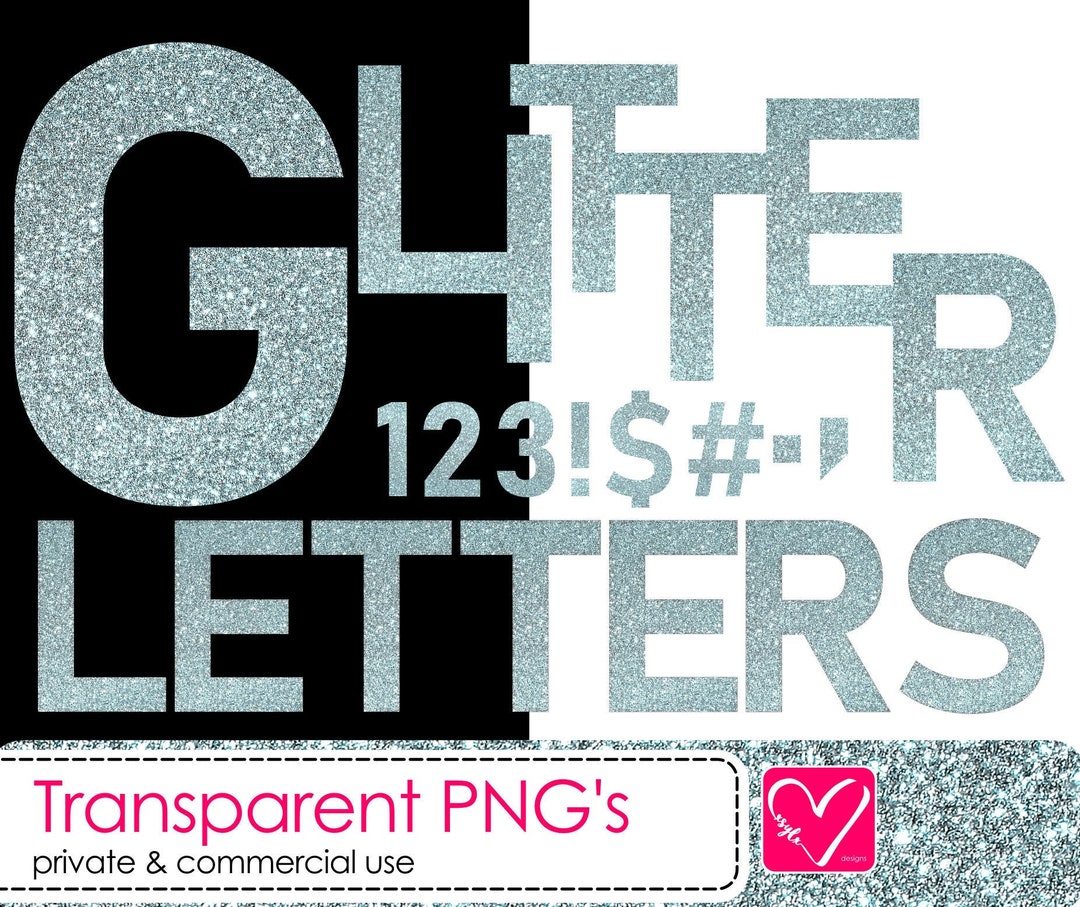 Blue Glitter Alphabet Clipart Pastel Baby Blue Sparkly Letters PNG ...