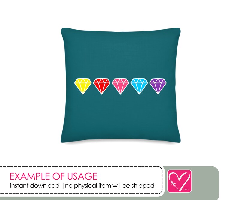 Rainbow Diamonds Clipart PNG Files Download / Instant Download Jewels ...