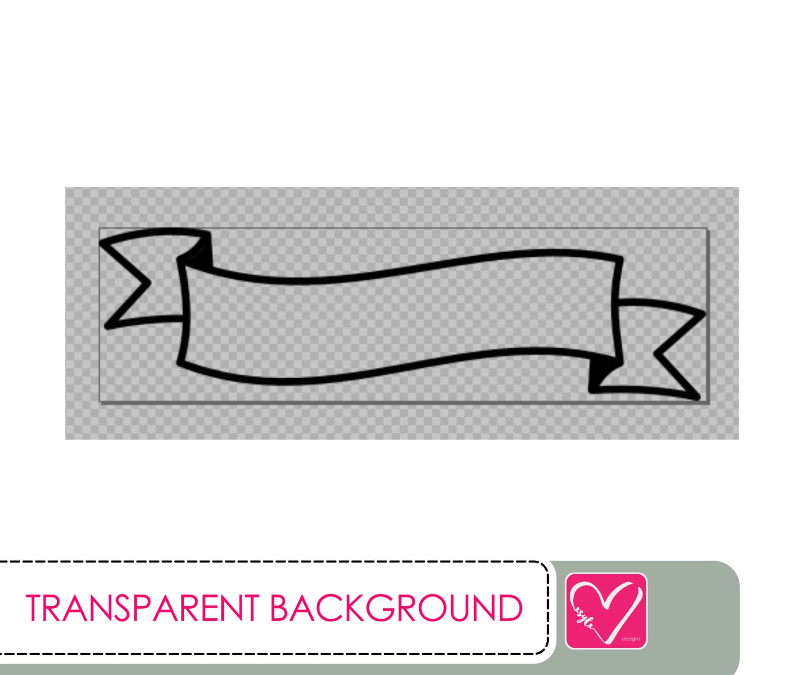 Double Curved Banner Clipart Ribbons PNG Files Download Set / - Etsy