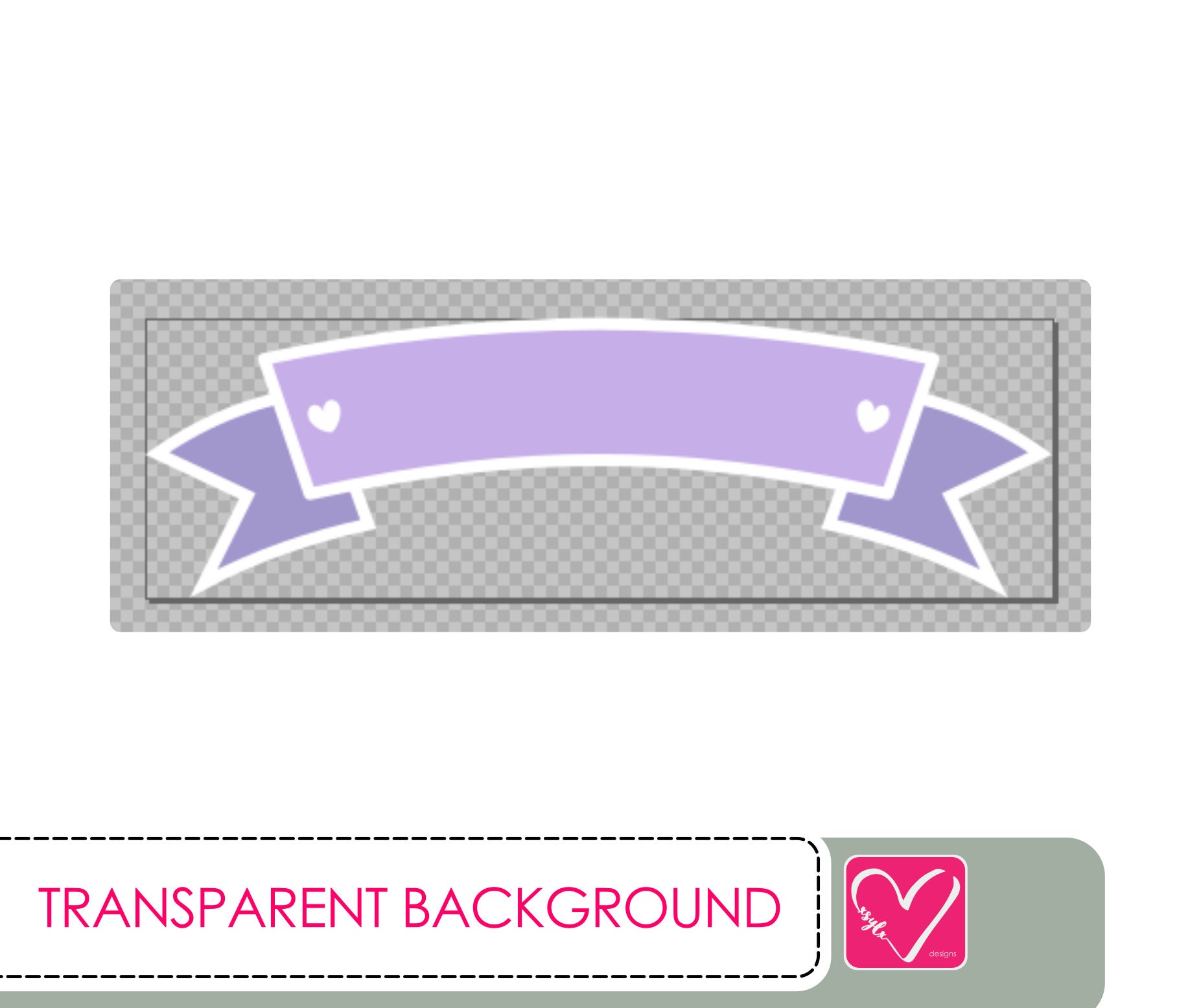 Curved Banner Ribbon Clipart Labels PNG Files Download Set / Instant ...