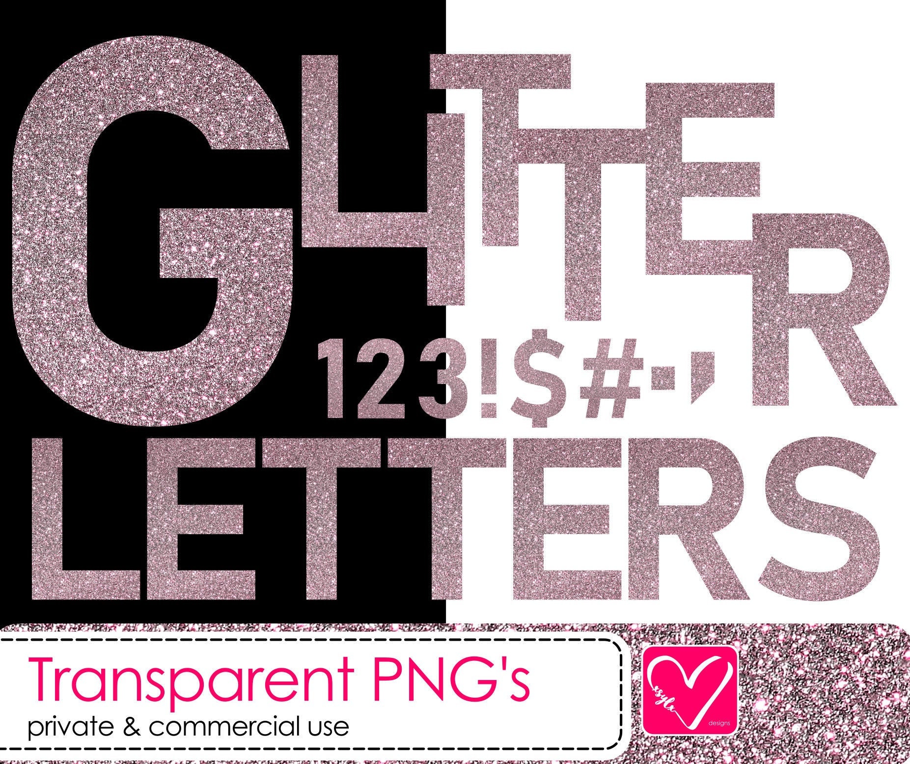 Purple Glitter Alphabet Clipart Sparkle Letters PNG Files Download Set ...