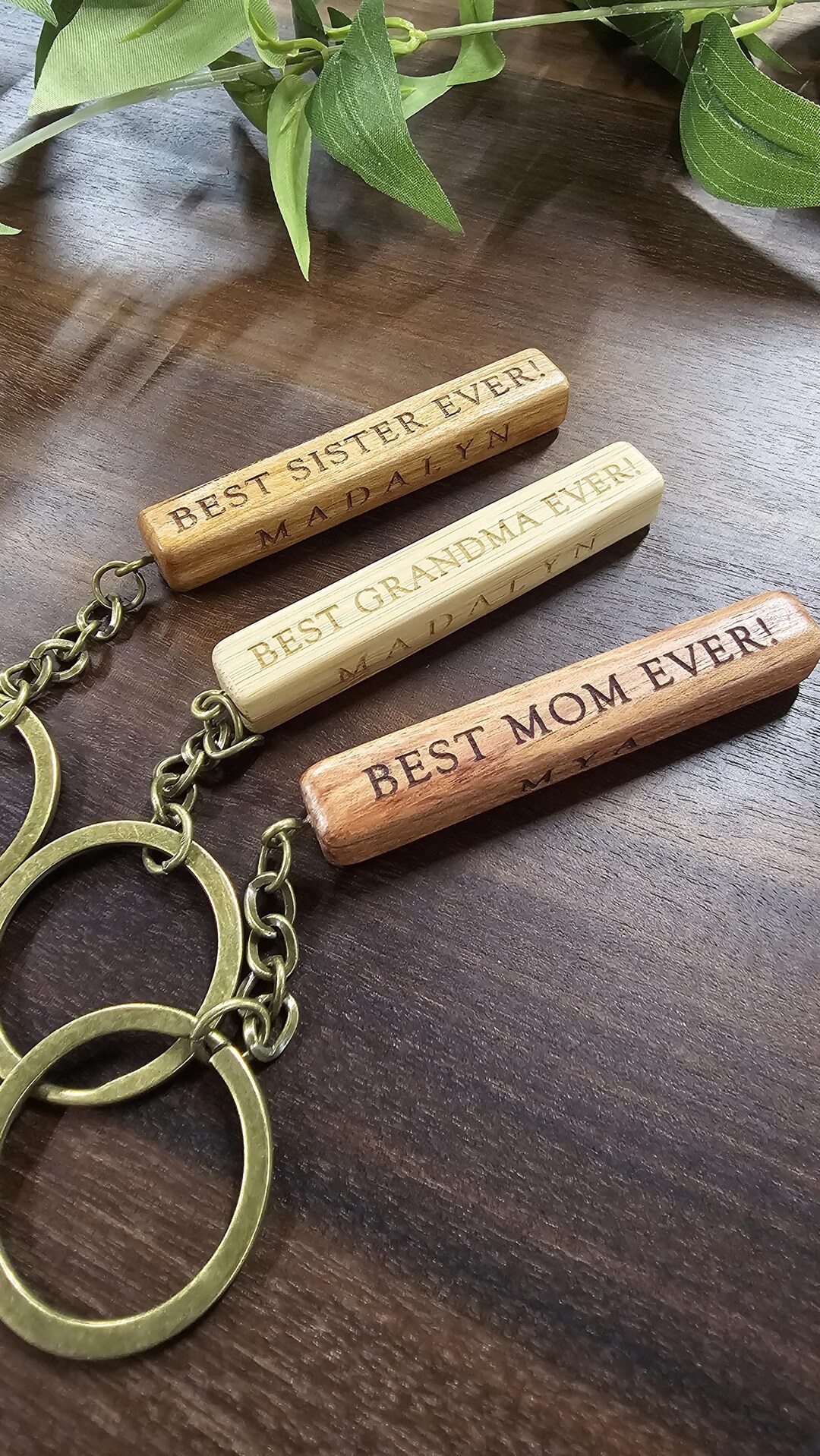Personalized Wood Keychain Family Gifts | Gifts for Mom, Dad, Grandma ...