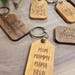 Cherry & Walnut Wood Keychain Picture Holder | Personalized Key Ring ...