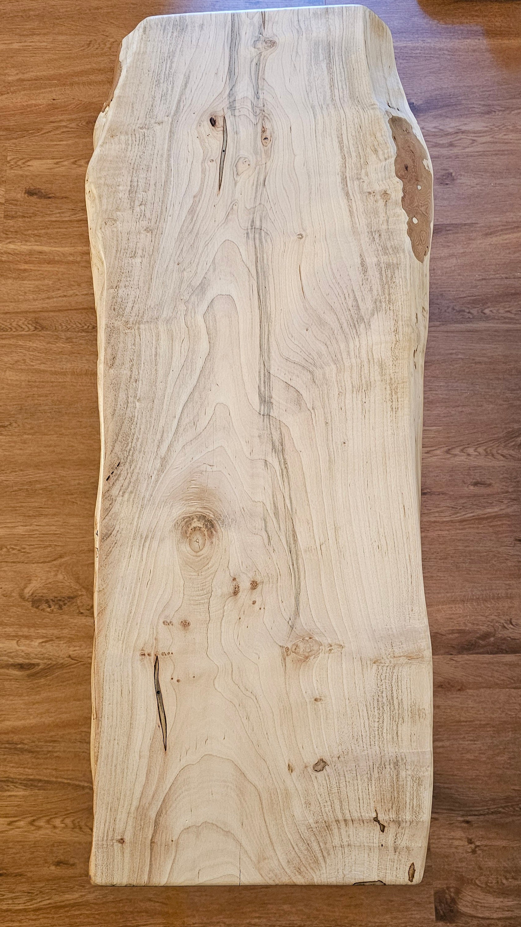 Live Edge Ambrosia Maple Wood Bench With Trapezoid Legs Mudroom Bench ...