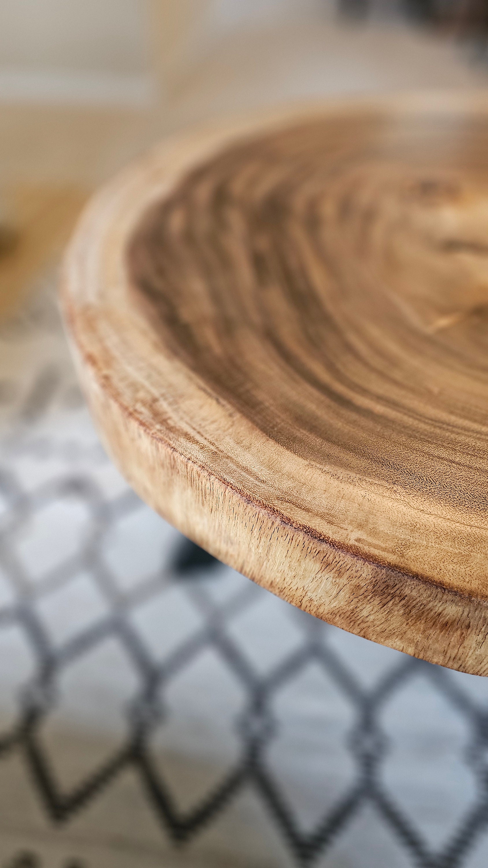 Exotic Guanacaste Wood Coffee Table Round Slab Table Live Edge Coffee ...