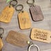 Cherry & Walnut Wood Keychain Picture Holder | Personalized Key Ring ...