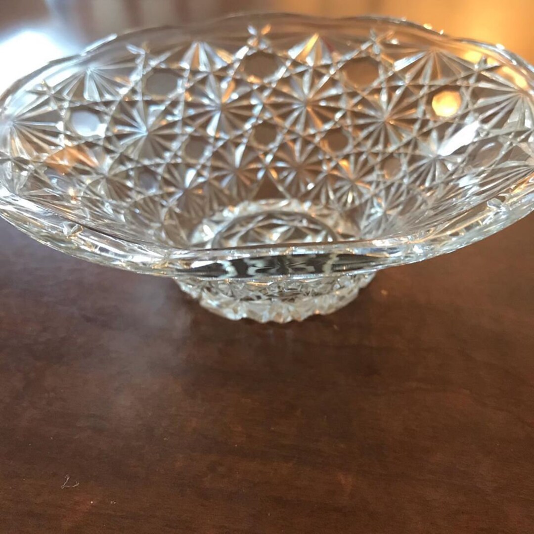 Star Glass Bowl and Scalloping Edge Vintage 6 Inch Diameter - Etsy