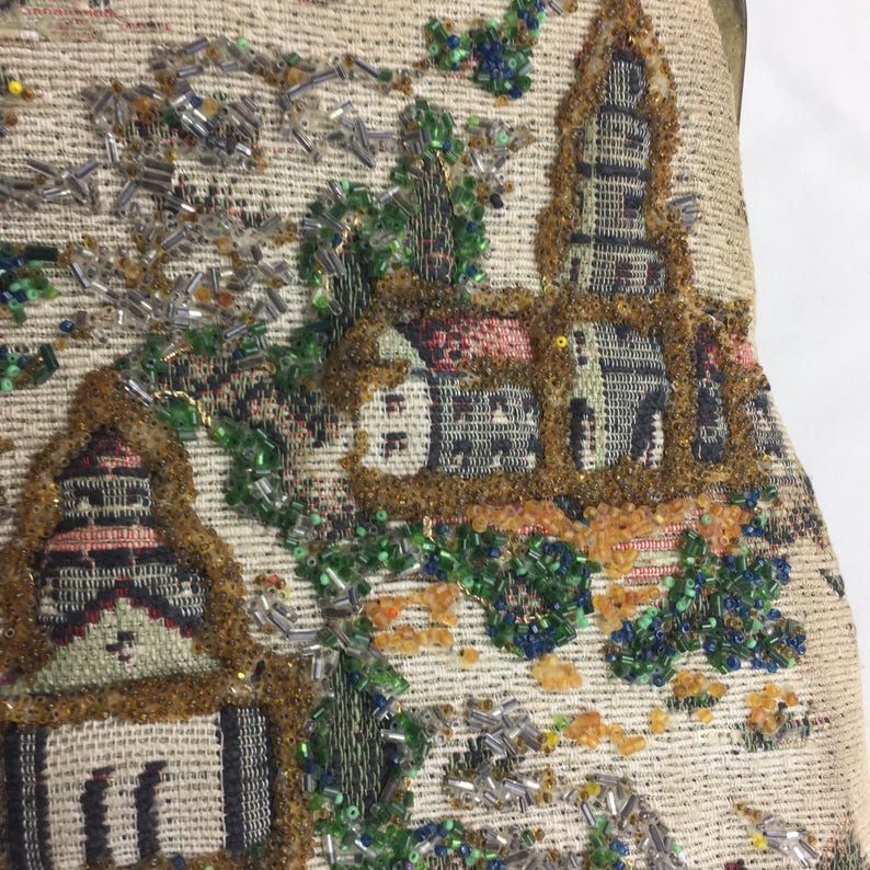 Vintage 1950s Needlepoint Handbag With Beading - Etsy