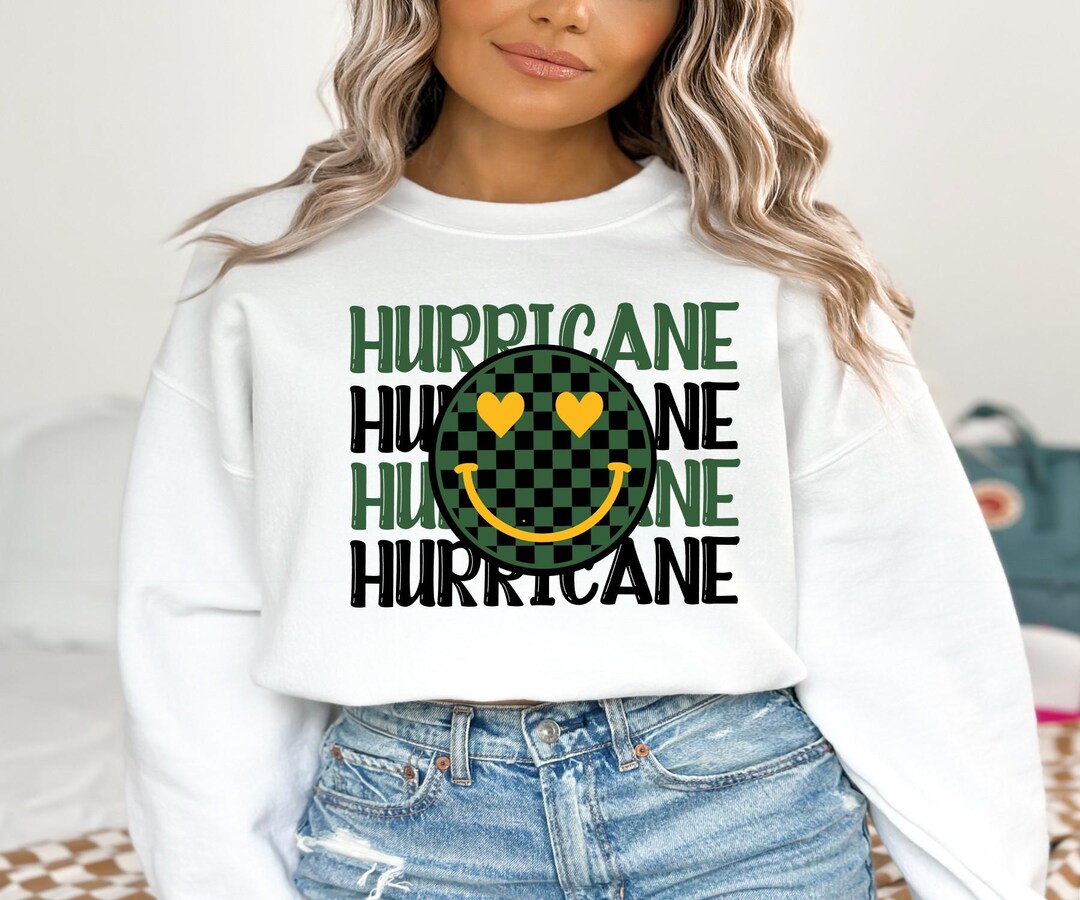 Hurricane Smiley, Hunter Green, Mascot, Love, Checkerboard, Sublimation ...
