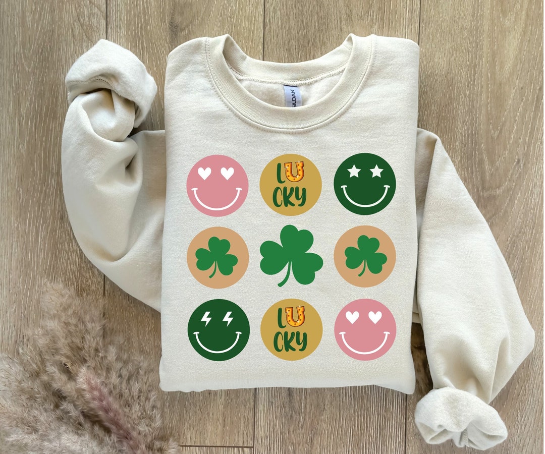 Lucky, Smiley Face, Love, St. Patricks Day, Clover, Sublimation ...