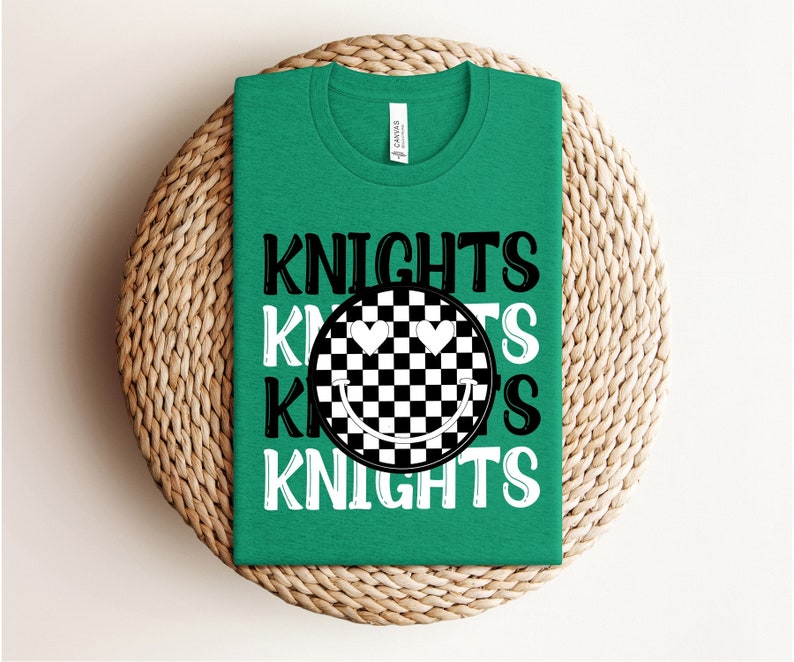 Knights Smiley, Knights, Mascot, Love, Black and White, Checkerboard ...