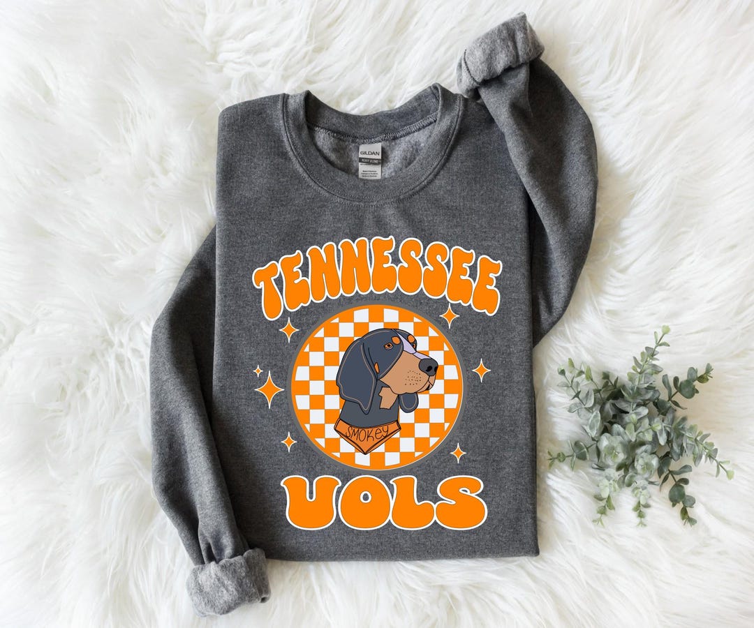 Tennessee, Retro, Smokey, Orange and White Checkerboard, Football, TN ...