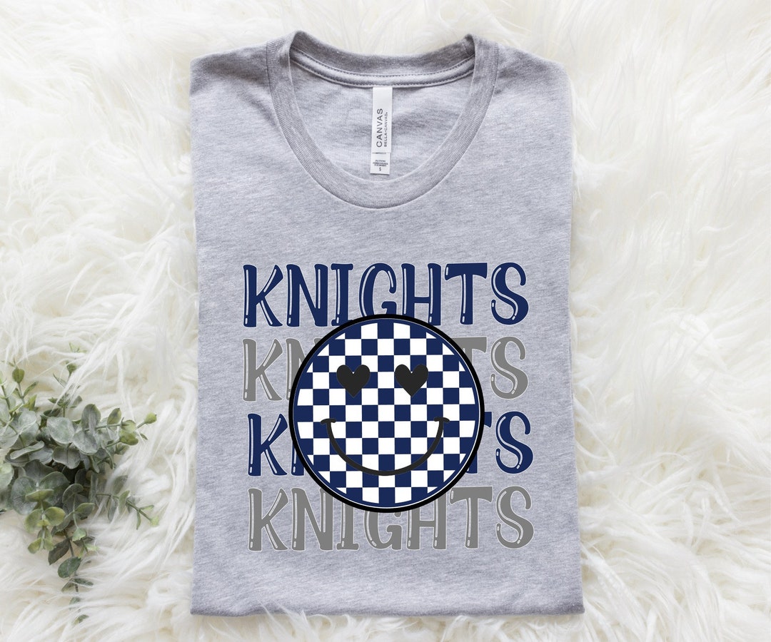 Knights Smiley, Knights, Mascot, Love, Checkerboard, Royal Blue and ...