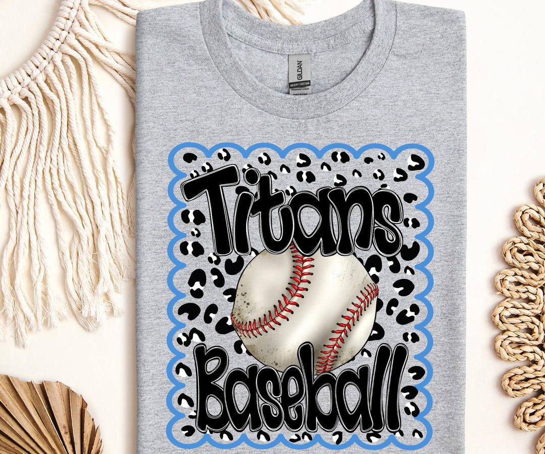 Titans Baseball, Titan Leopard Baseball, Blue, Custom, Funky Doodle ...