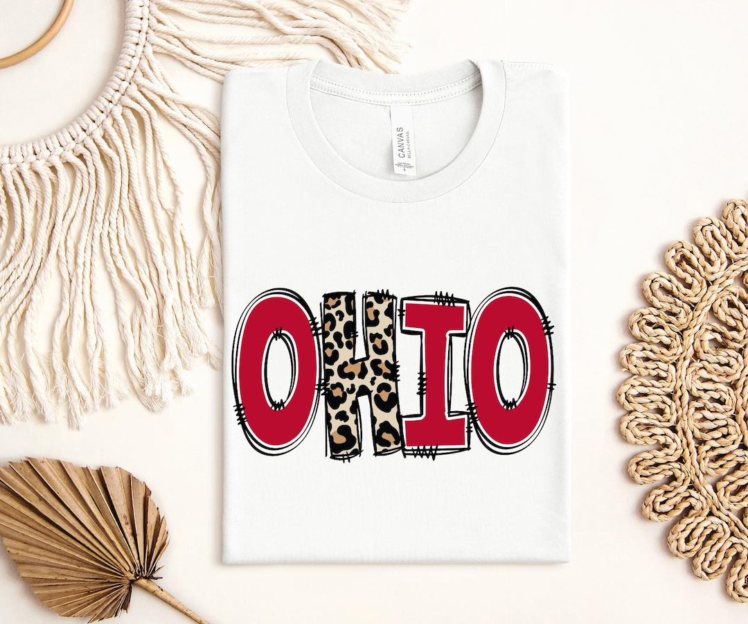 Ohio, Leopard, Football, Retro, Funky Font, Sublimation, Digital ...