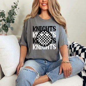 Knights Smiley, Knights, Mascot, Love, Black and White, Checkerboard ...