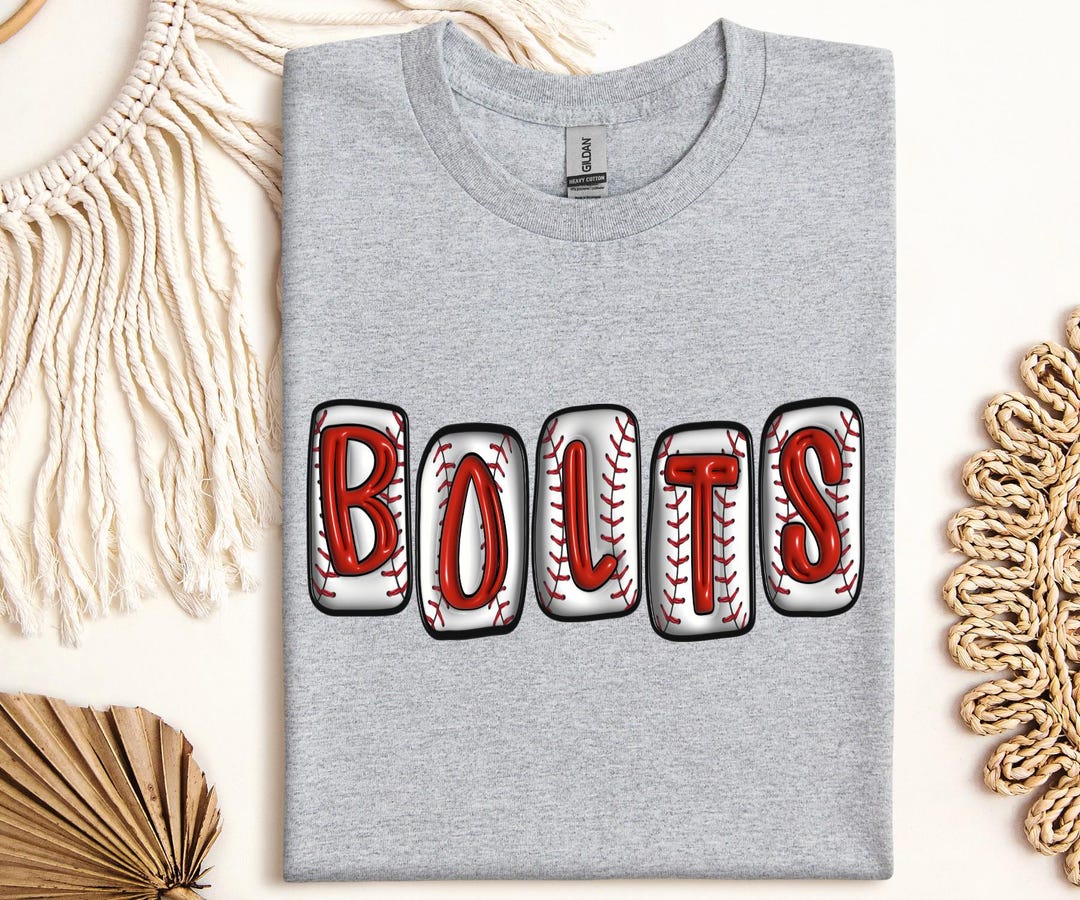Bolts Baseball, Bolt, Baseball, Retro, 3D Font, Sublimation, Digital ...