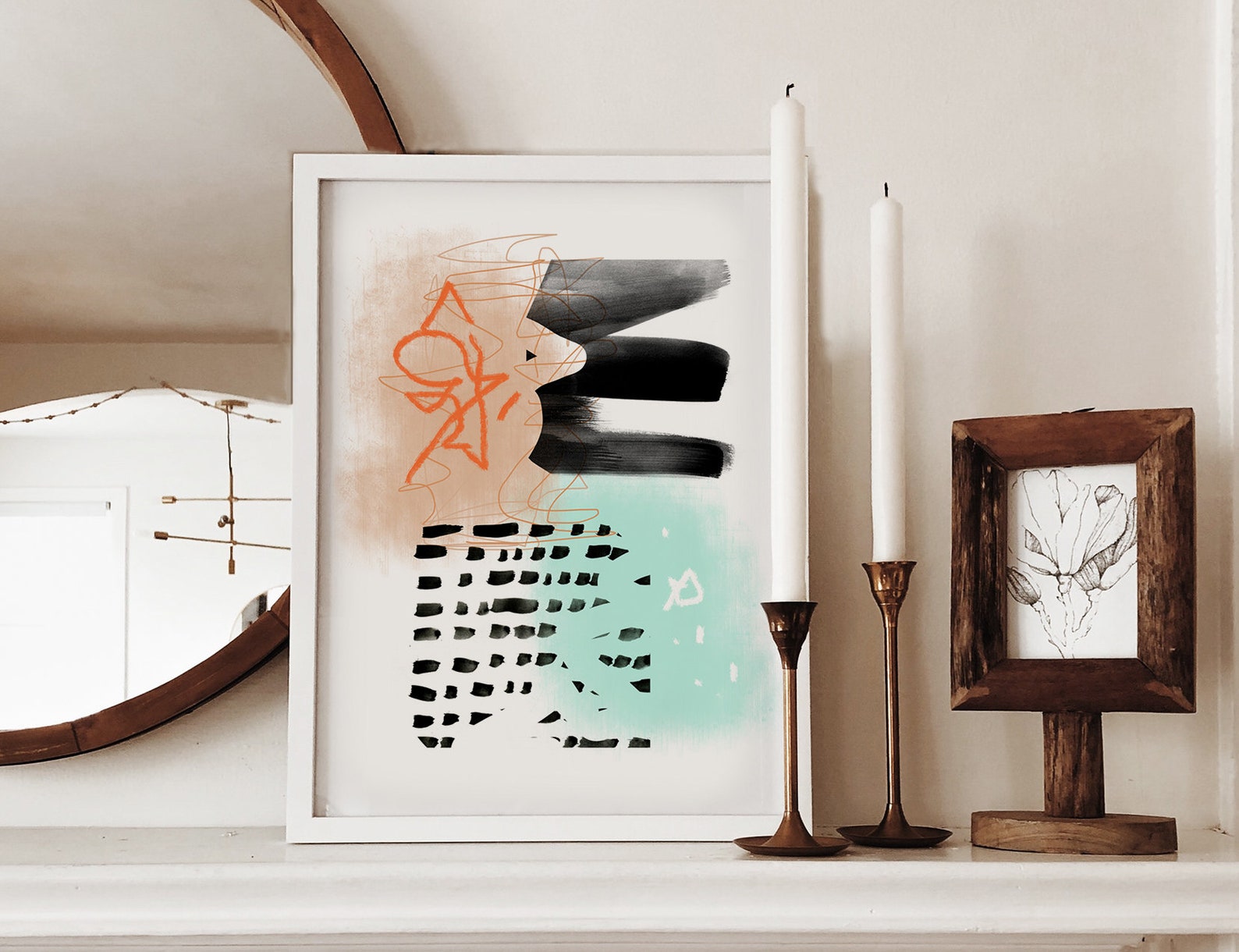 Abstract Multimedia Print Set of 2 Printable Abstract Art - Etsy