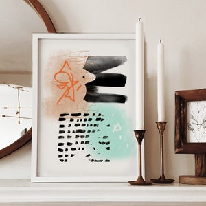 Abstract Multimedia Print Set of 2, Printable Abstract Art, Modern Home ...