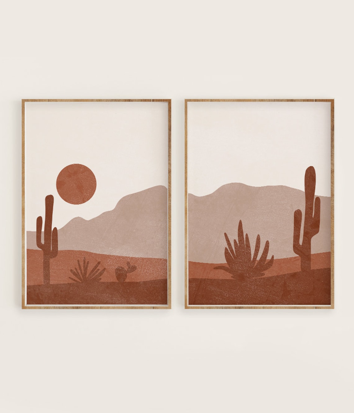 Terracotta Desert Print Minimal Abstract Landscape | Etsy