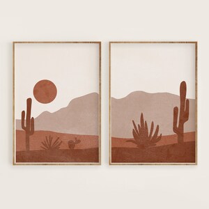 Terracotta Desert Print, Minimal Abstract Landscape, Southwestern Decor ...